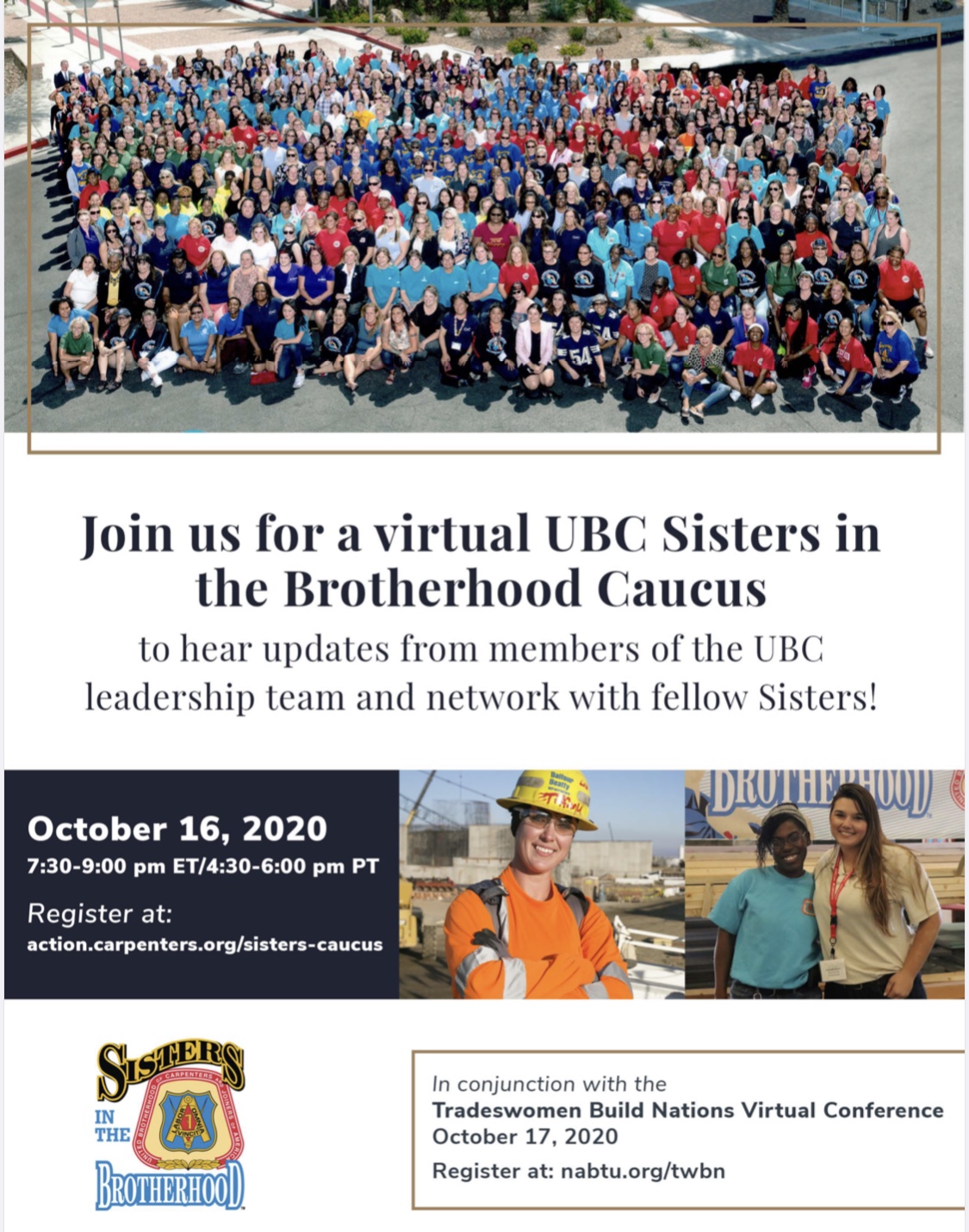 UBC Sisters Virtual Caucus and Tradeswomen Build Nations 2020 - Local 249
